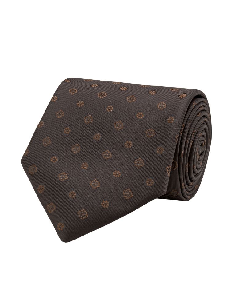 Angelo Rossi Square Floral Chocolate Tie
